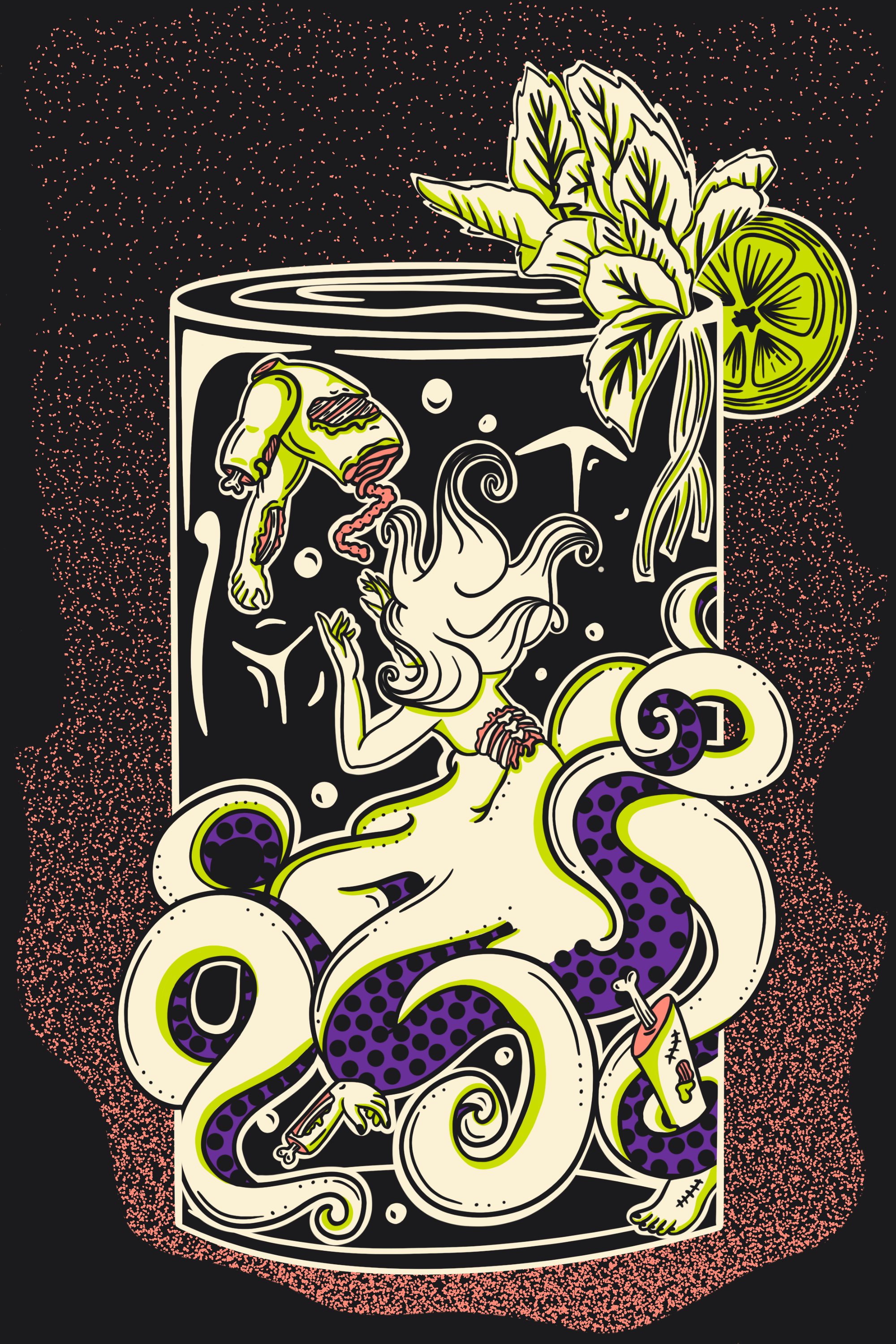 Octo-Cocktail Print – Black Lagoon Shop